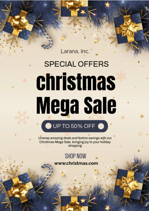 Yellow Christmas A4 Template | PosterMyWall