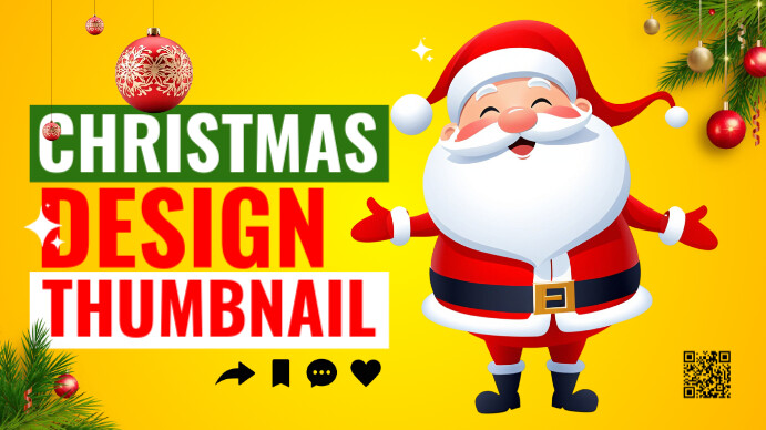 yellow Christmas design thumbnail Template | PosterMyWall