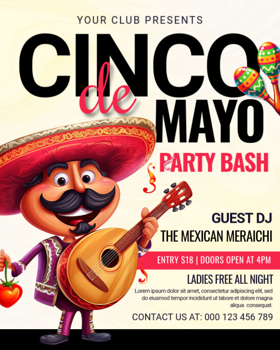 Yellow Cinco De Mayo Instagram Portrait Template | PosterMyWall