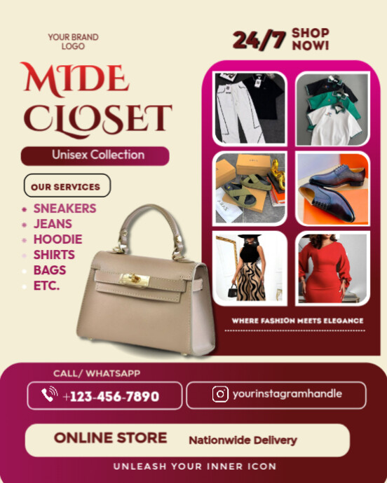 Copy of Yellow Collage Fashion Flyer Instagram Portrait | PosterMyWall