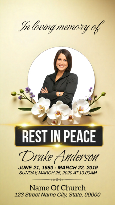 Yellow Collage Funeral Program Template Instagram Story | PosterMyWall