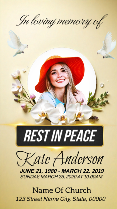 Yellow Collage Funeral Program Template Instagram Story | PosterMyWall