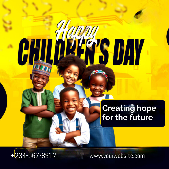 Yellow Collage National Children's Day Insta Template | PosterMyWall