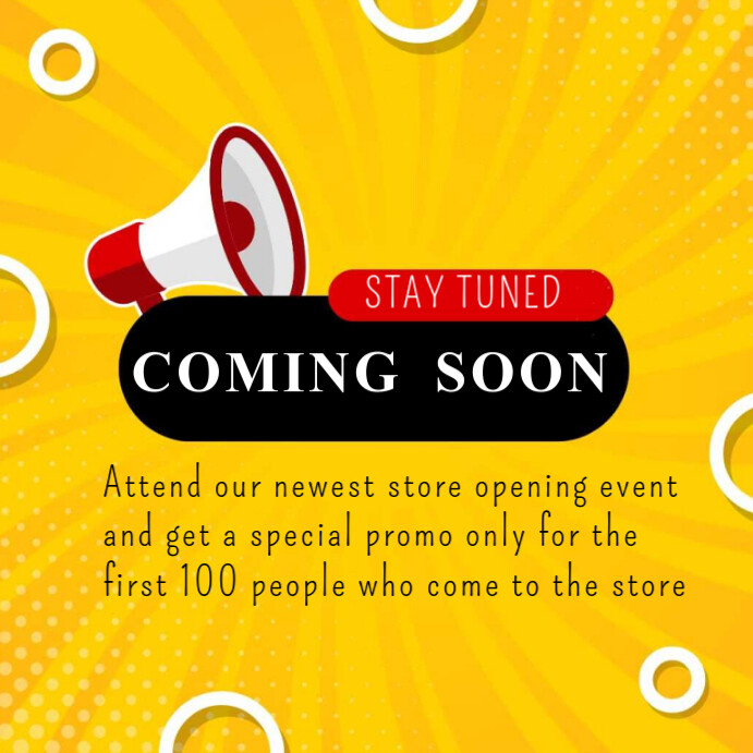 Yellow Collage Stay Tuned Coming Soon Instagram Post Template ...