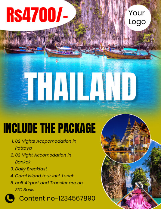 Copy of Yellow Collage Thailand Travel Flyer Flyer (u | PosterMyWall