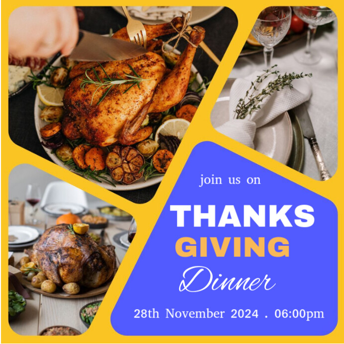 Thanksgiving dinner ads模板 | PosterMyWall