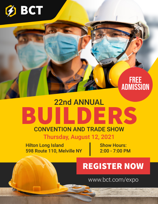 Yellow Construction Works Trade Show Flyer Te Template | PosterMyWall