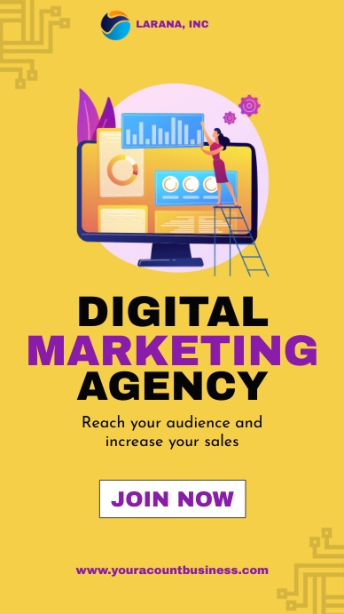 yellow digital marketing agency template | PosterMyWall