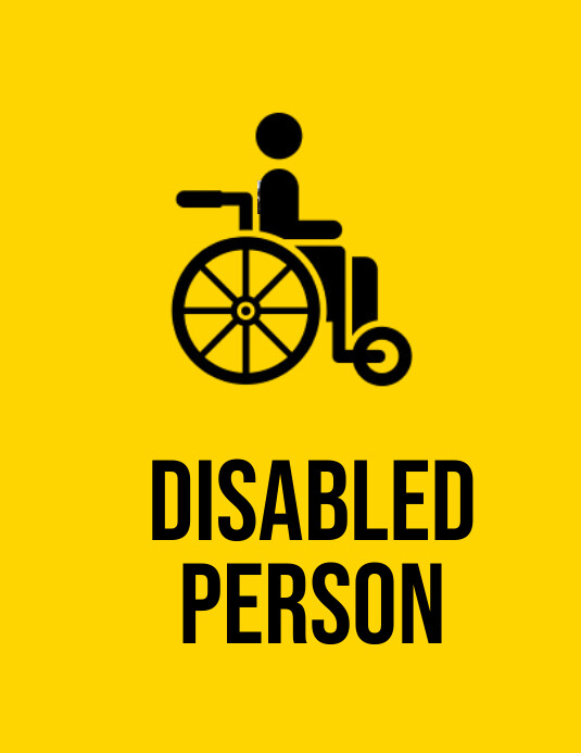 Yellow Disable Person Caution Flyer (us Lett Template | PosterMyWall