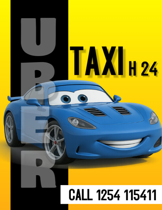 Copy of Yellow Divertente Uber Service Volantino (us Letter) | PosterMyWall