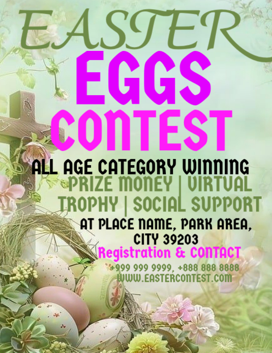 Yellow Easter Egg Contest Flyer Template | PosterMyWall