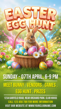 Yellow Easter Egg Hunt Party Instagram Story Template | PosterMyWall