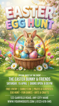 Yellow Easter Egg Hunt Party Instagram Story Template | PosterMyWall