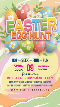 Yellow Easter Egg Hunt Party Instagram Story Template | PosterMyWall
