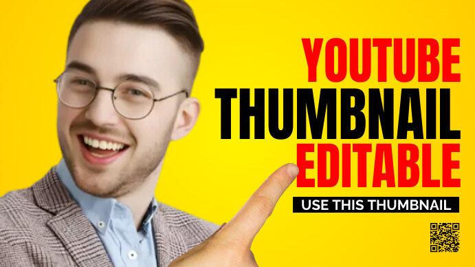 Yellow editable youtube thumbnail Template | PosterMyWall