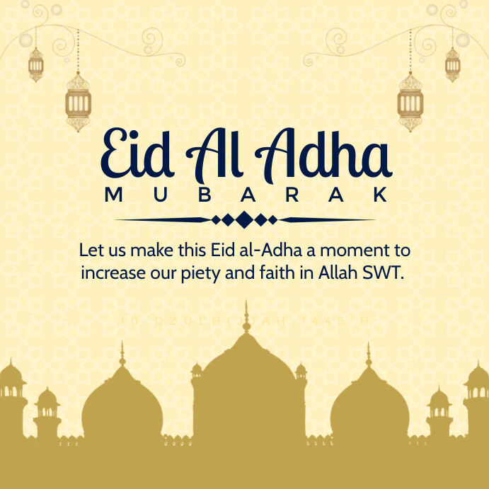 Plantilla de Yellow Eid Al Adha Pos Instagram | PosterMyWall