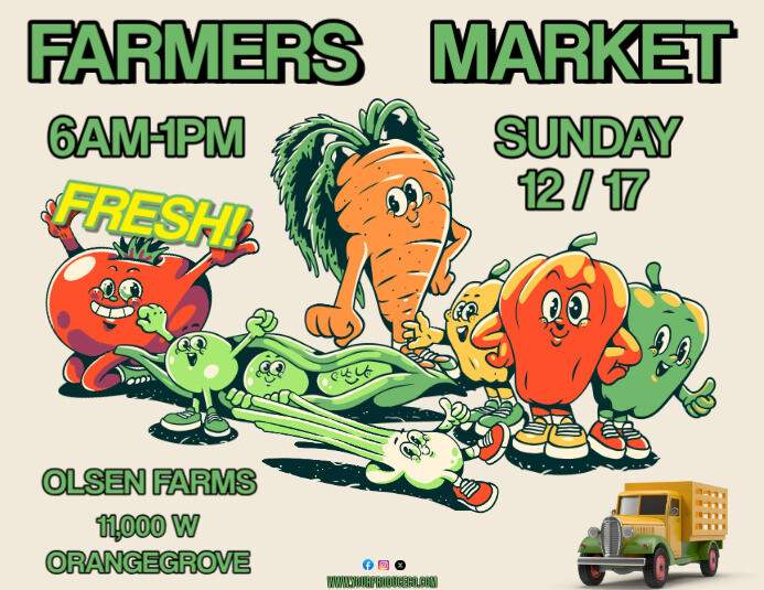 Yellow Farmers Market Flyer Ad Flyer (us Letter) Template | PosterMyWall
