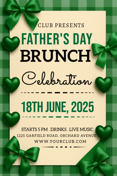 Yellow Father Day Brunch Celebration Poster Template | PosterMyWall