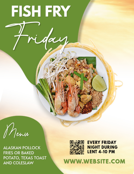 Yellow Fish Fry Event Flyer Template | PosterMyWall