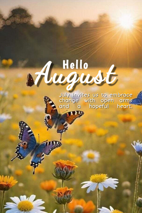 Yellow Floral August Banner 4' × 6' Template | PosterMyWall