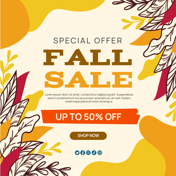 Copy of Yellow Floral Fall Sale And Discount Ads Flyer Instagram Post ...