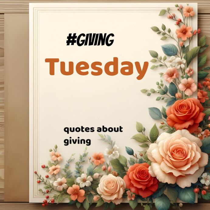 Yellow Floral Giving Tuesday Instagram Post Template | PosterMyWall