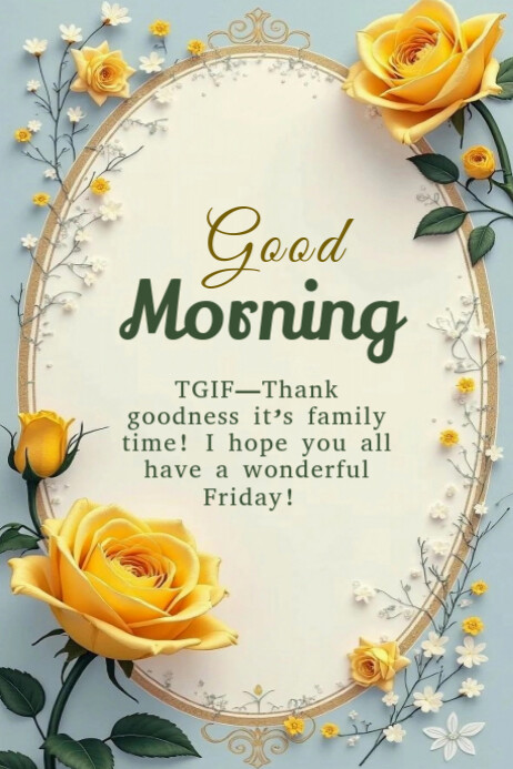 Yellow Floral Good Morning Banner 4' × 6' Template | PosterMyWall