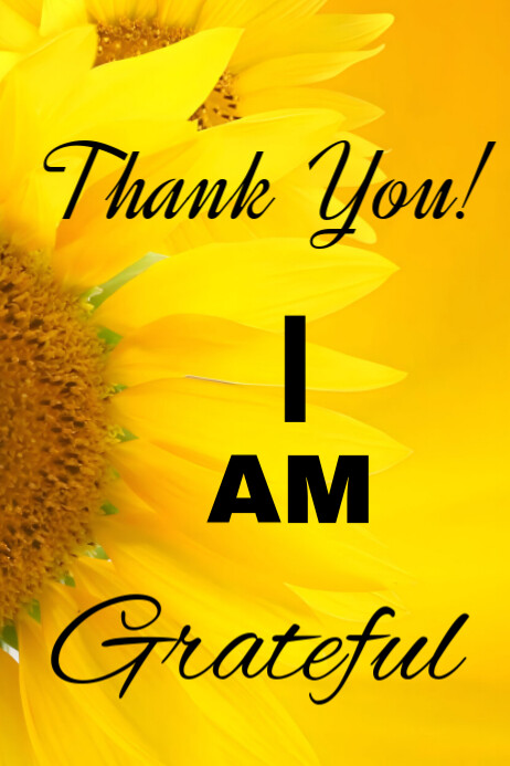 Yellow Floral Gratitude Poster Poster Template | PosterMyWall
