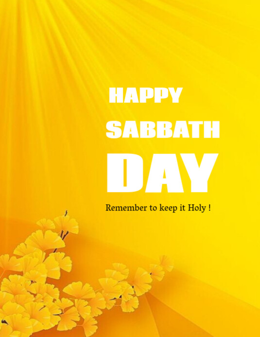 Yellow Floral Happy Sabbath Flyer (us Letter) Template | PosterMyWall