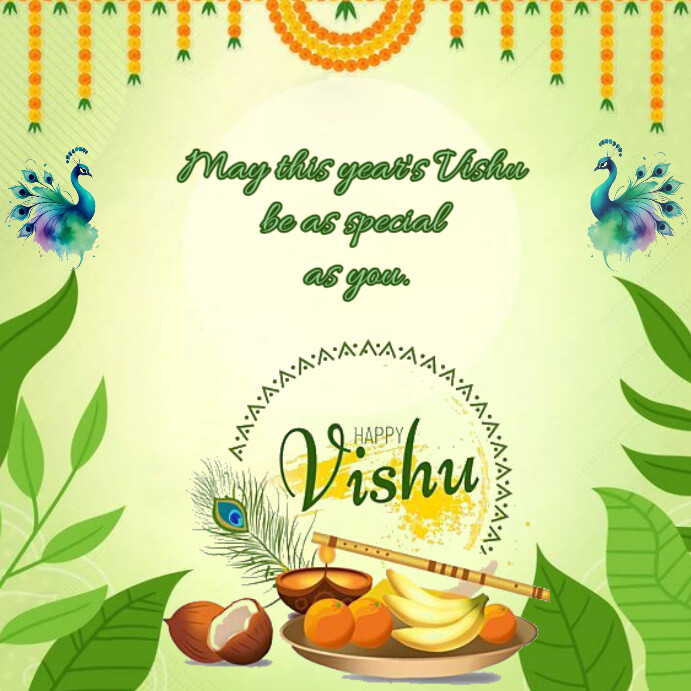 Copy of Yellow Floral Happy Vishu Instagram Post | PosterMyWall