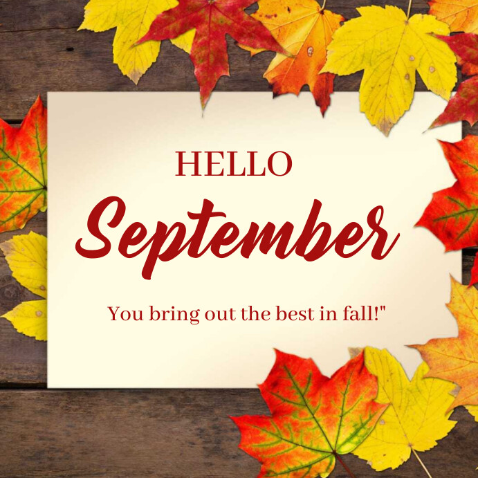 Modèle Yellow Floral Hello September Instagram Post | PosterMyWall