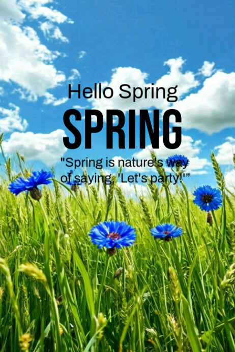 Copy of Yellow Floral Hello Spring Break Poster | PosterMyWall