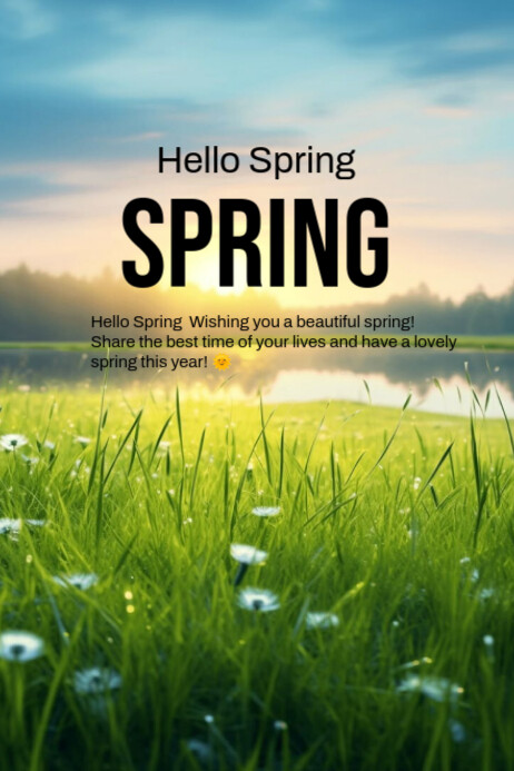 Szablon Yellow Floral Hello Spring Poster | PosterMyWall