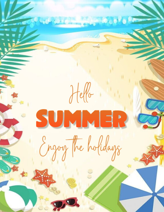 Yellow Floral Hello Summer Flyer (us Letter) Template | PosterMyWall