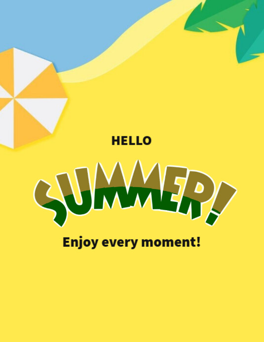 Yellow Floral Hello Summer Flyer (us Letter) Template | PosterMyWall
