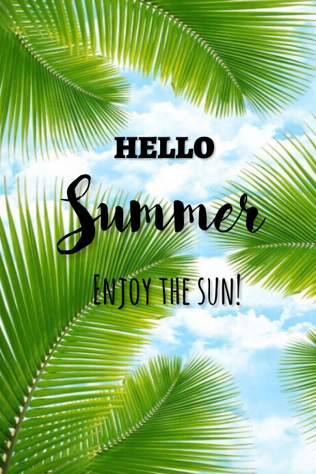 Yellow Floral Hello Summer Poster Template | PosterMyWall