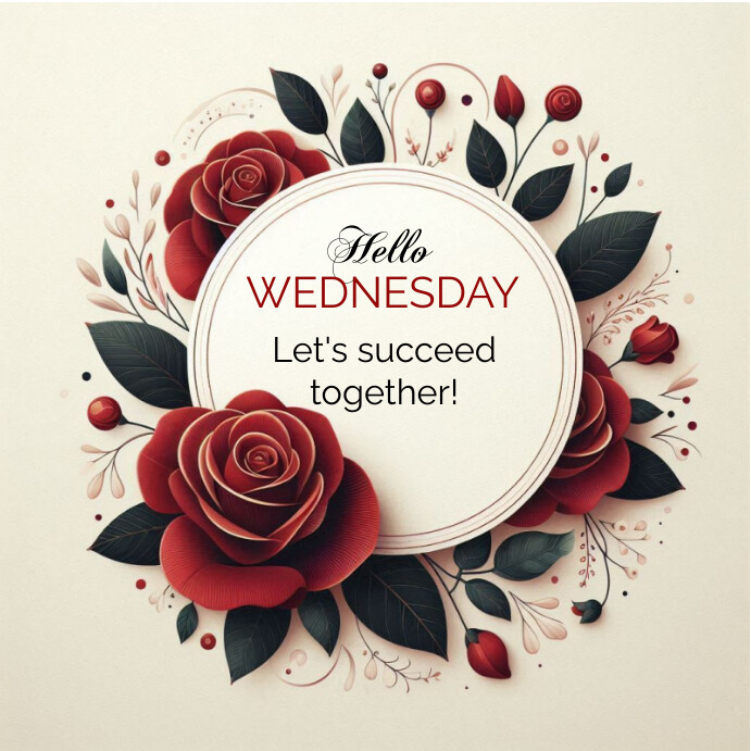 Yellow Floral Hello Wednesday Instagram Post Template | PosterMyWall