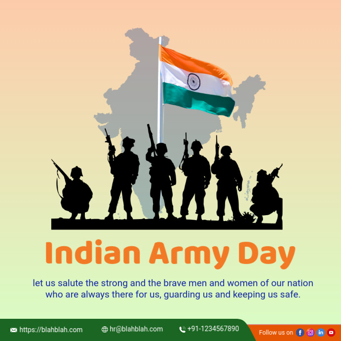 Copy of Yellow Floral Indian Army Day Instagram Post | PosterMyWall