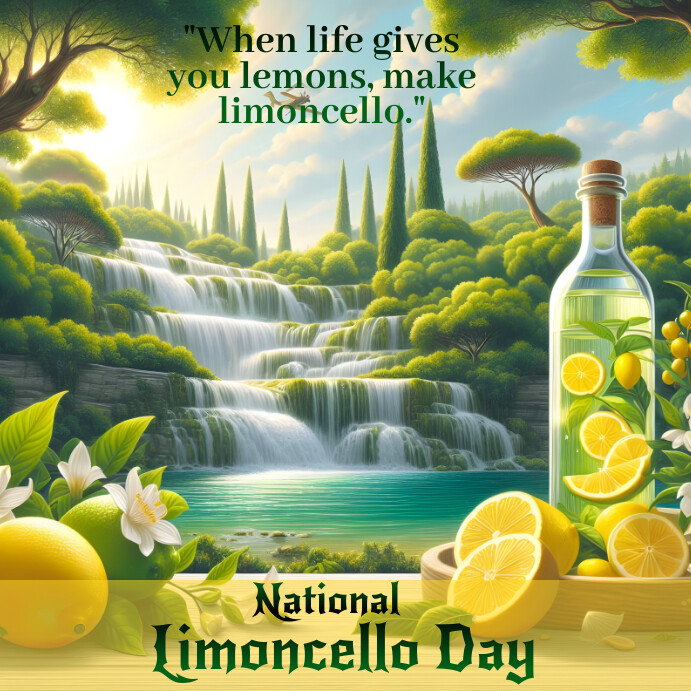 Plantilla de Yellow Floral National Limoncello Day Instag | PosterMyWall