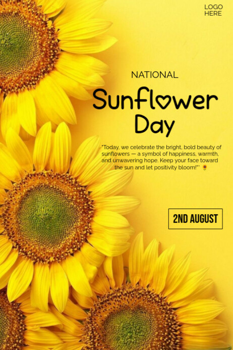 Szablon Yellow Floral National Sunflower Day Poster | PosterMyWall