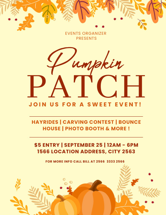 Copy of Yellow Floral Pumpkin Patch Flye Flyer (us Le | PosterMyWall