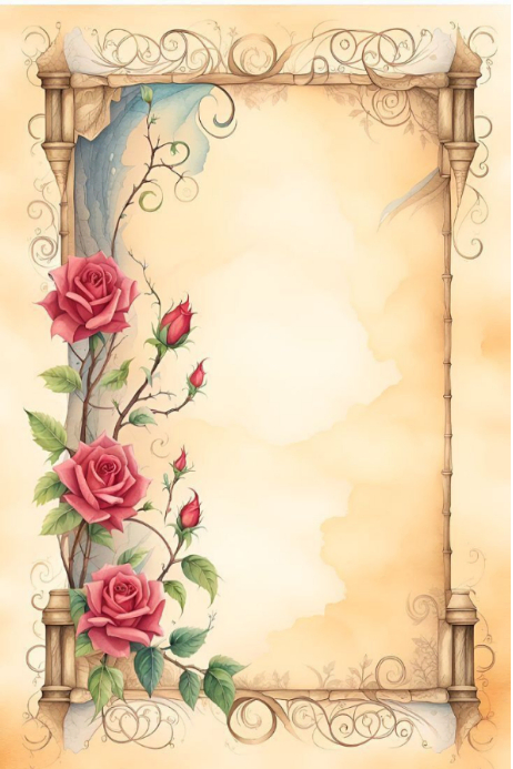 Modèle Yellow Floral Rose Vignette In A Vintage Frame Poster | PosterMyWall