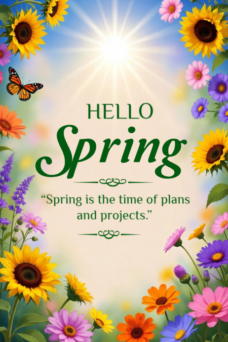 Yellow Floral Spring Celebration Poster Template | PosterMyWall