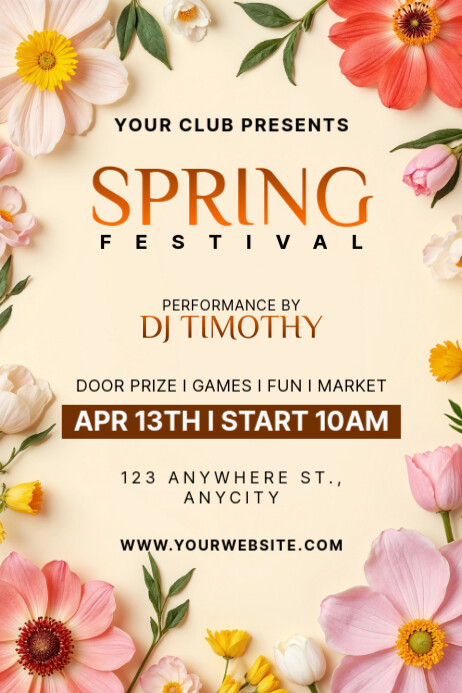 Copy of Yellow Floral Spring Festival Poster | PosterMyWall