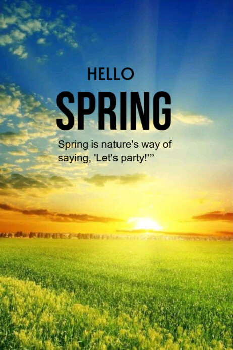 Yellow Floral Spring Is Coming Poster Template | PosterMyWall