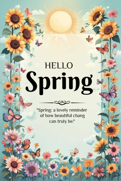 Yellow Floral Spring Poster Template | PosterMyWall