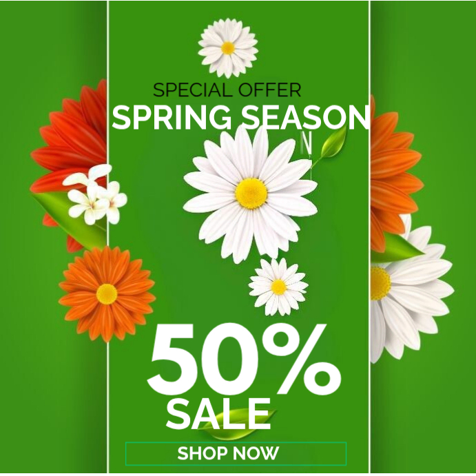 Yellow Floral Spring Sale Instagram Post Template | PosterMyWall