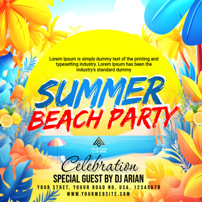 Copy of Yellow Floral Summer Beach Instagram Post | PosterMyWall