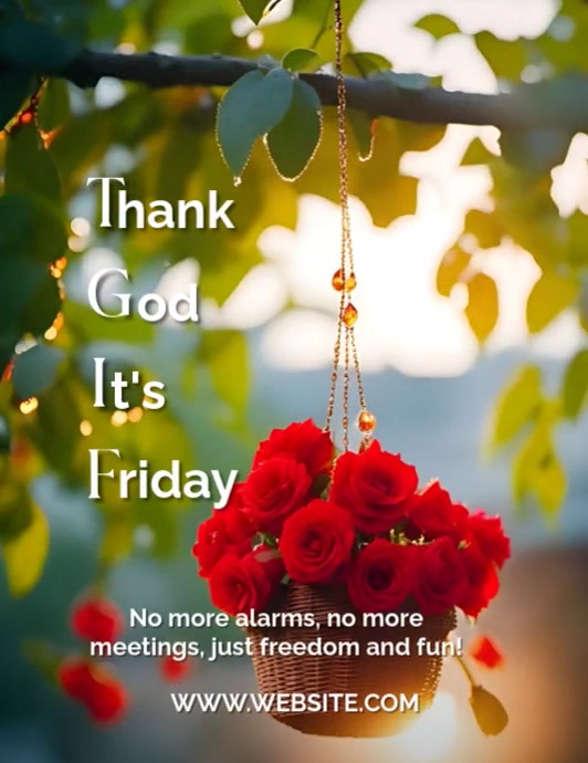 Yellow Floral Tgif Flyer (us Letter) Template | PosterMyWall