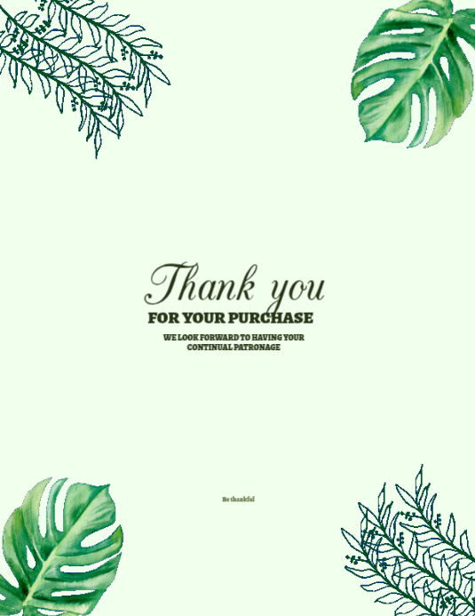 Yellow Floral Thank You For Your Patronage Flyer (us Letter) Template ...